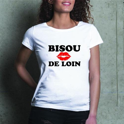 T-Shirt Femme bisou de loin sexy – Myachetealy
